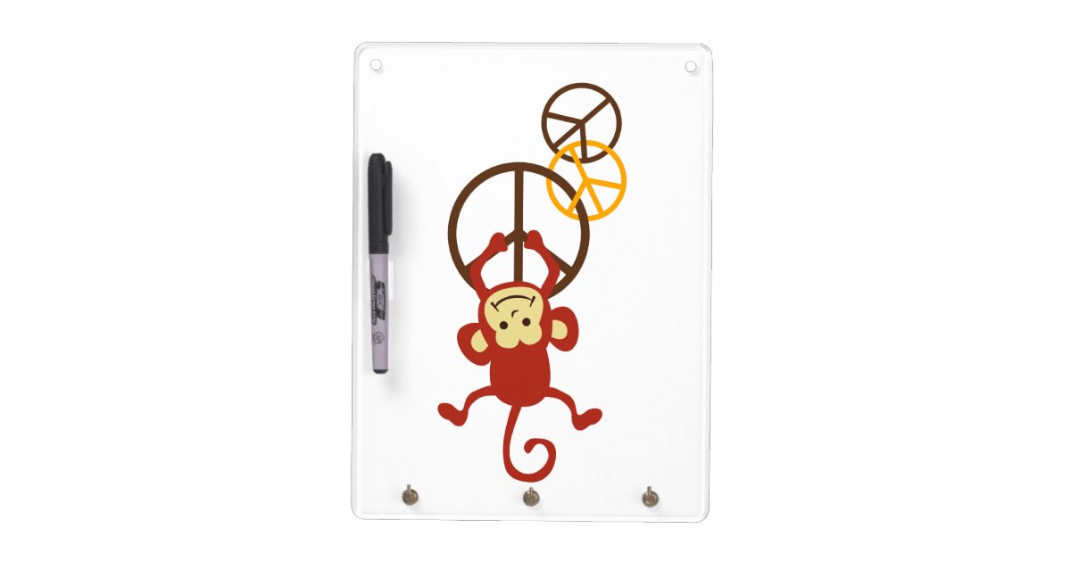 Peace Sign Monkeys Dry-Erase Board | Zazzle