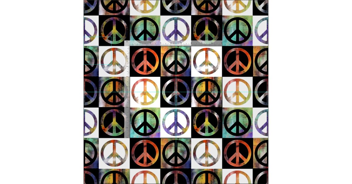 Peace Sign Mosaic Fabric | Zazzle