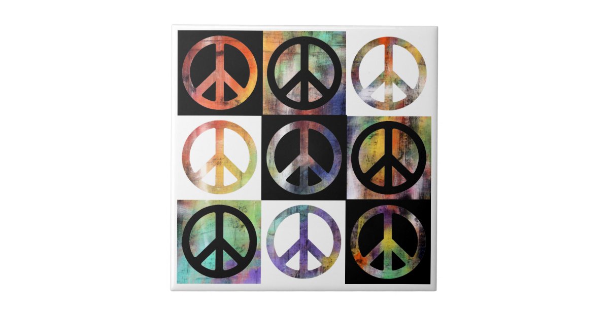 Peace Sign Mosaic Tile | Zazzle