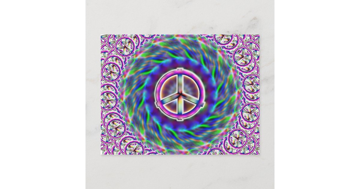 Peace Sign Multi Postcard | Zazzle