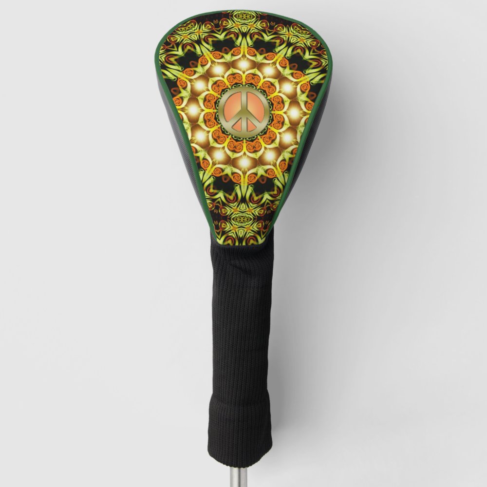 Peace Sign Nature Energy Golf Head Cover - Snuggle Hamster Designs