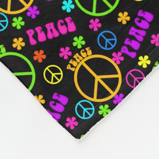 peace sign patterns fleece blanket | Zazzle.com