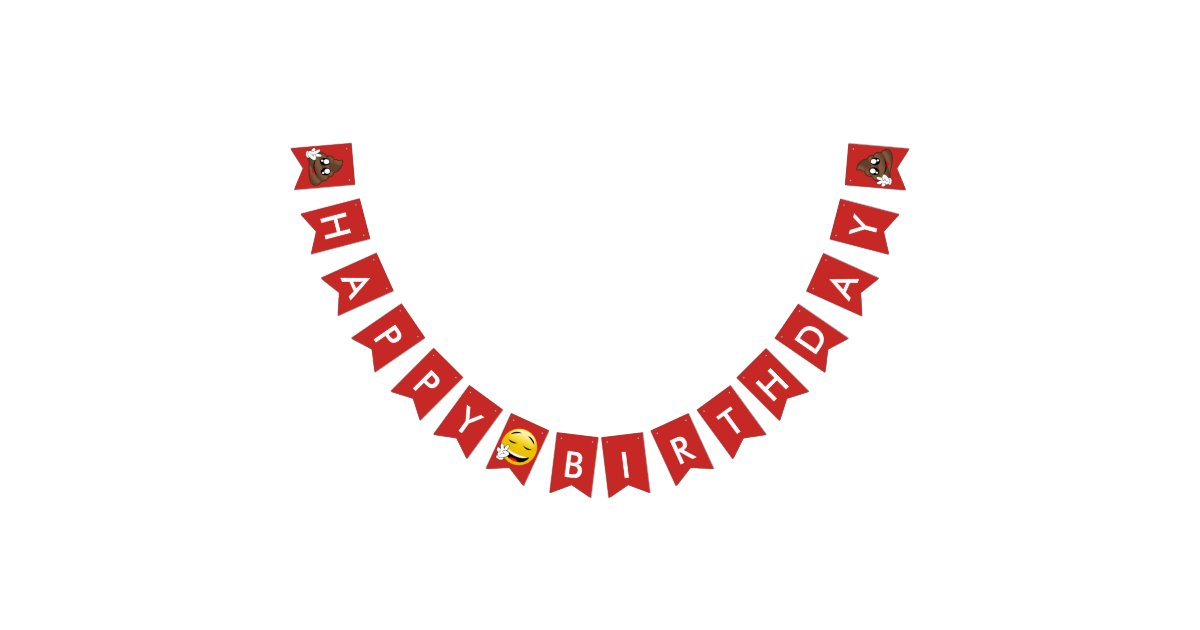 Peace Sign Poop Emoji Birthday Banner | Zazzle