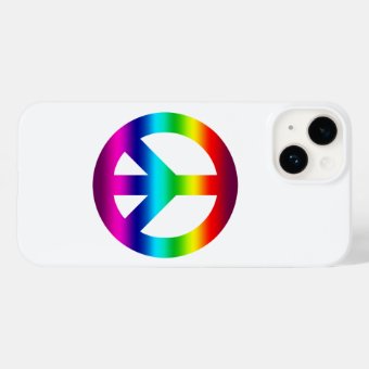 Peace Sign Rainbow in Hippie Brights on White Case-Mate iPhone Case ...