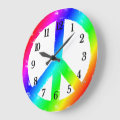 Peace Sign Rainbow Peace Clock | Zazzle