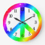 Peace Sign Rainbow Peace Clock | Zazzle