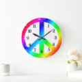 Peace Sign Rainbow Peace Clock | Zazzle