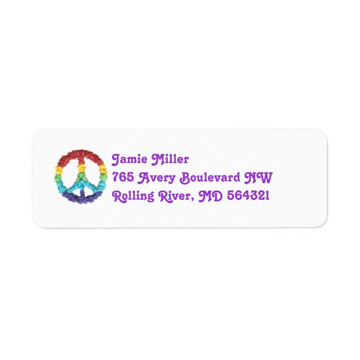 Peace sign return address label | Zazzle.com