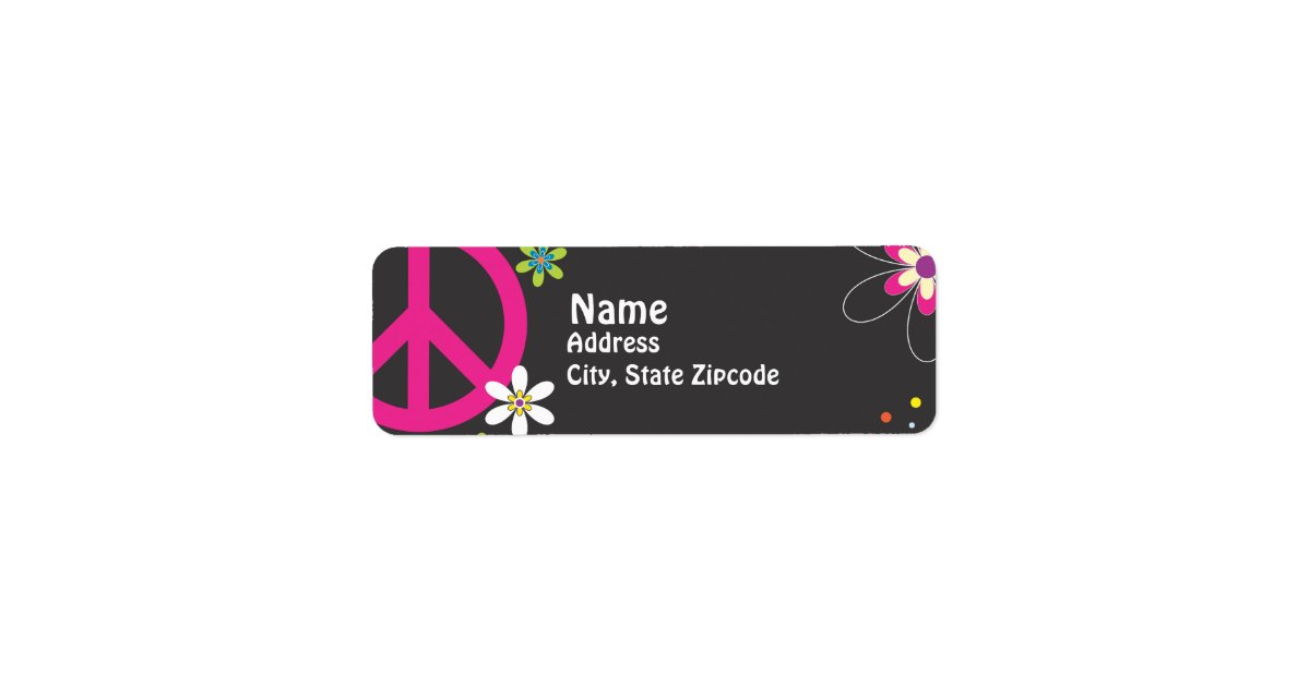 Peace Sign Return Address Label | Zazzle