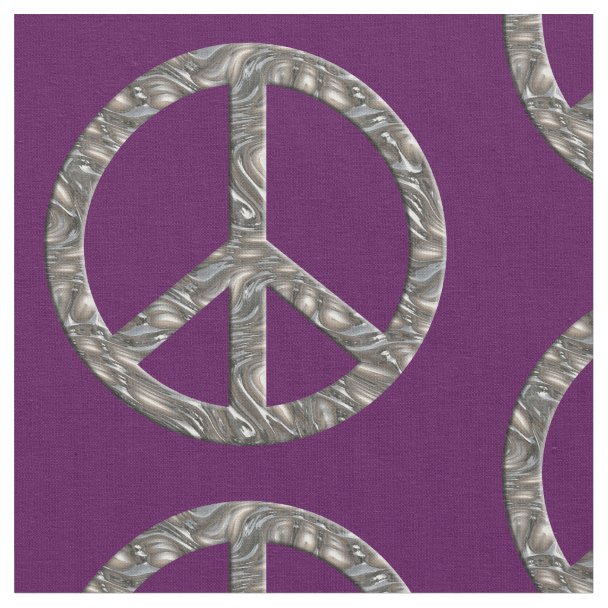 Peace Love Earth Fabric | Zazzle