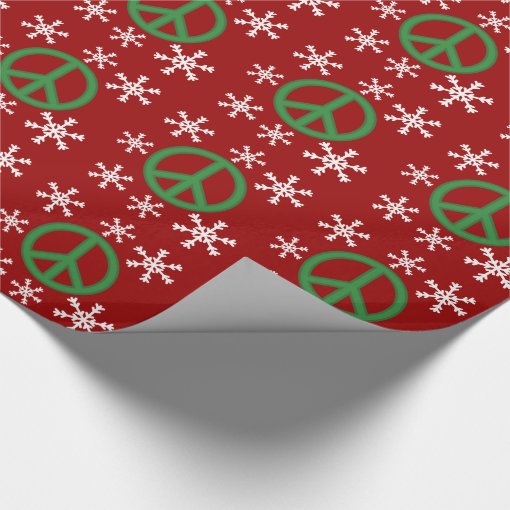 Peace Sign Snowflake Christmas Wrapping Paper | Zazzle