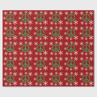 Peace Sign Snowflake Christmas Wrapping Paper | Zazzle