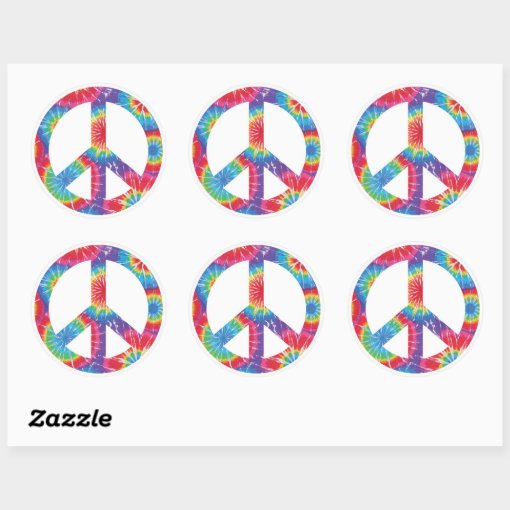 Peace Sign Stickers - Rainbow Hippy Hippie Design | Zazzle