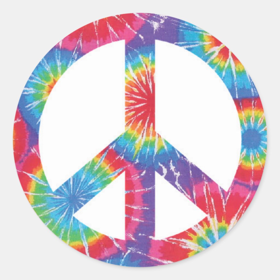 Peace Sign Stickers - Rainbow Hippy Hippie Design | Zazzle