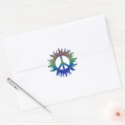 Peace Sign Sun Sticker | Zazzle