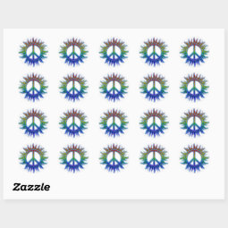 Peace Sign Sun Sticker | Zazzle