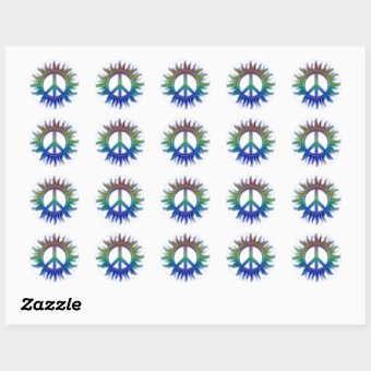Peace Sign Sun Sticker | Zazzle
