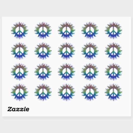 Peace Sign Sun Sticker | Zazzle