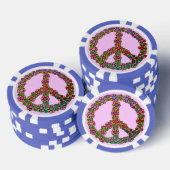Peace Sign Symbol Flower Pretty Poker Chips | Zazzle