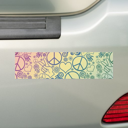 Peace Sign Symbol Rainbow Bumper Sticker | Zazzle