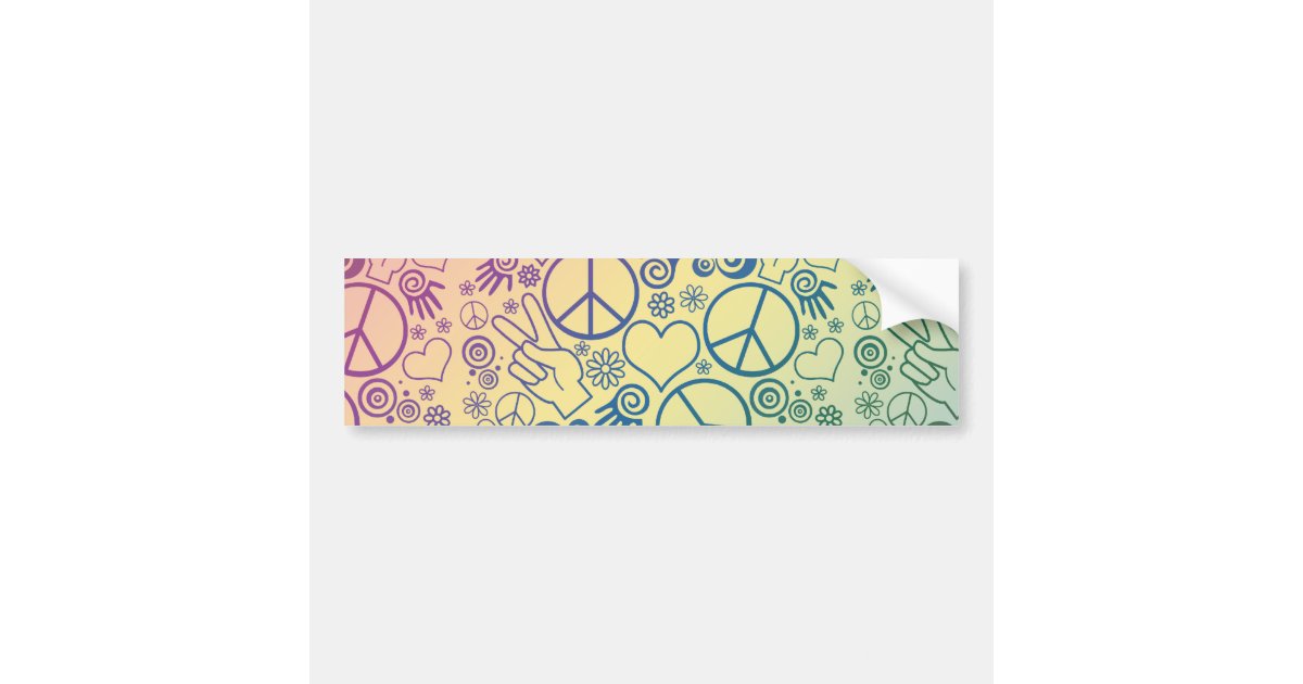 Peace Sign Symbol Rainbow Bumper Sticker | Zazzle