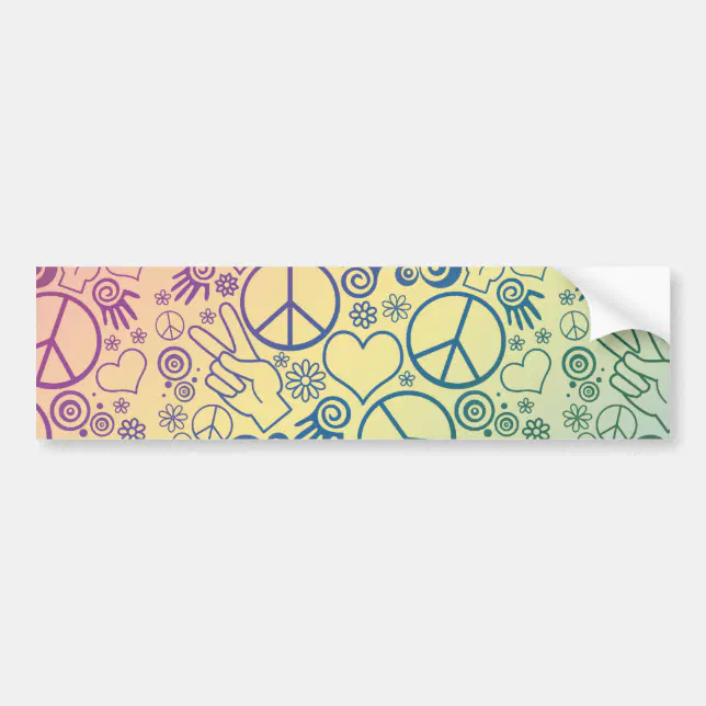 Peace Sign Symbol Rainbow Bumper Sticker | Zazzle