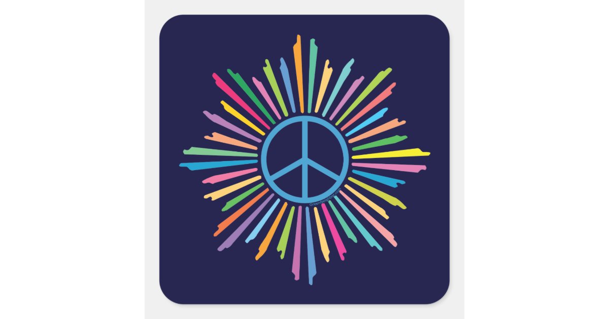 Peace Sign Symbol Square Sticker | Zazzle
