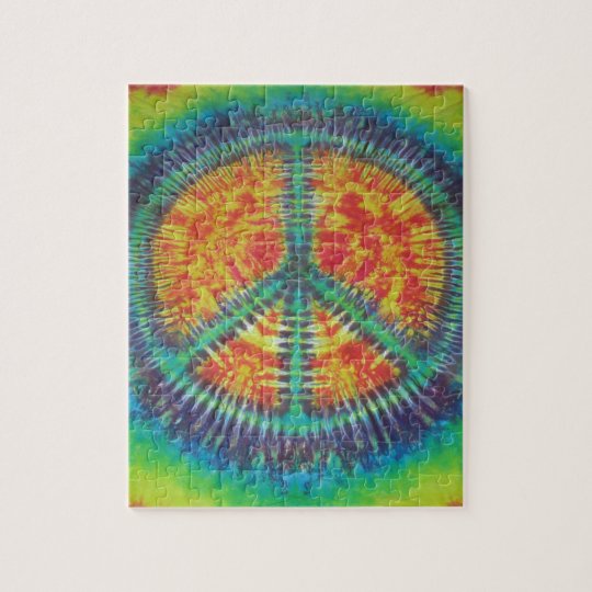 Peace Sign Tie Dye Jigsaw Puzzle | Zazzle.com