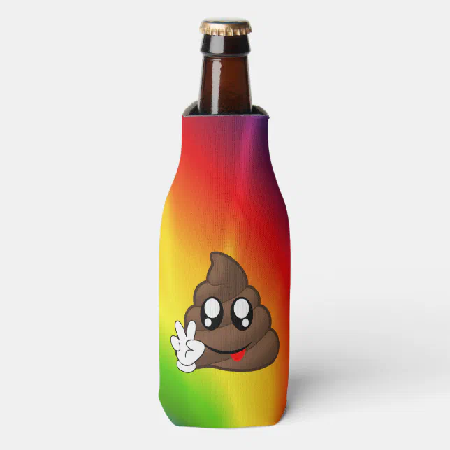 Peace Sign Tie- Dye Poop Emoji Can/bottle Cooler | Zazzle