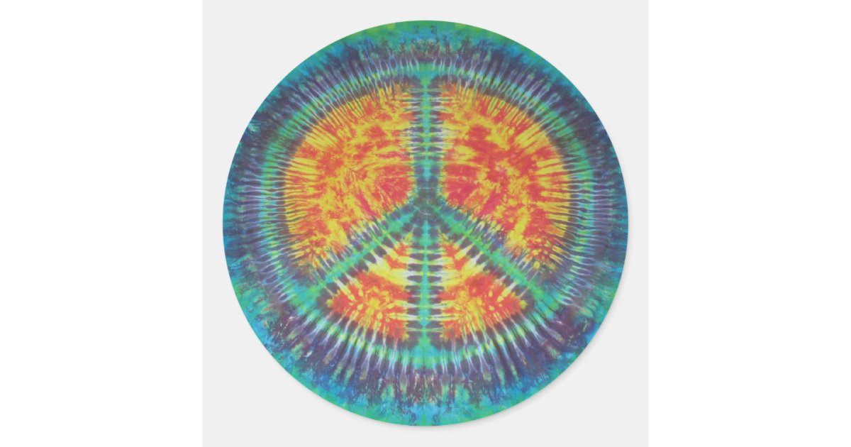 Peace Sign Tie Dye Sticker | Zazzle