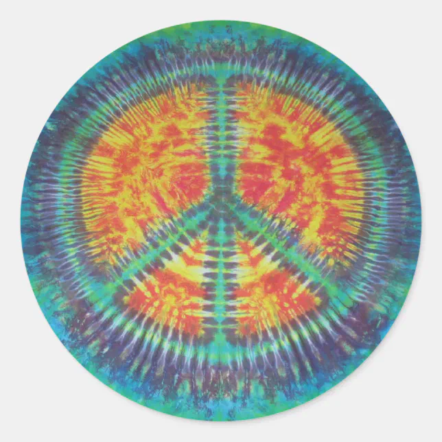 Peace Sign Tie Dye Sticker | Zazzle