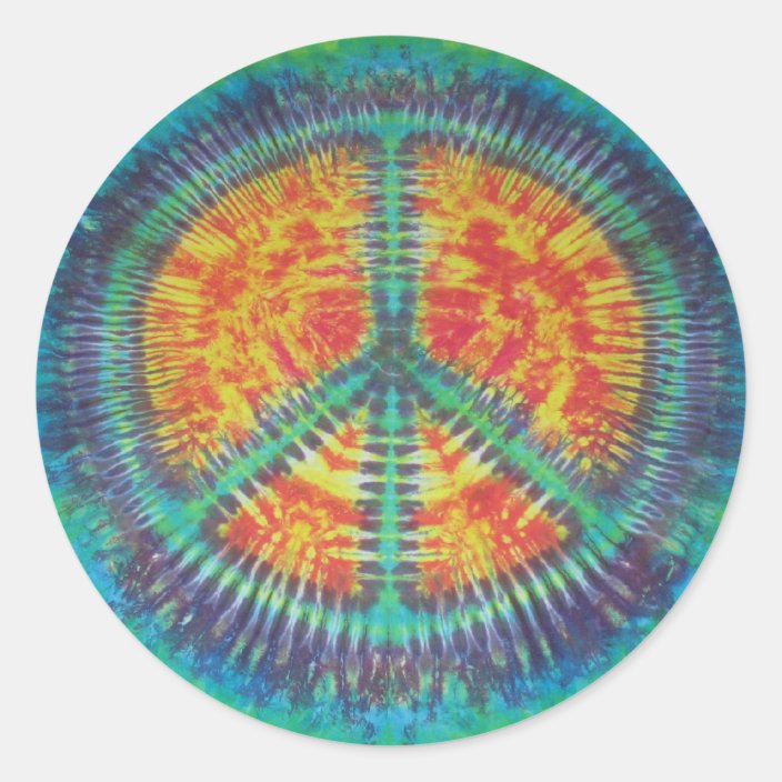 Peace Sign Tie Dye Sticker | Zazzle.com