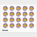 Peace Sign wavy design Classic Round Sticker | Zazzle
