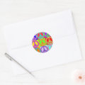 Peace Sign wavy design Classic Round Sticker | Zazzle