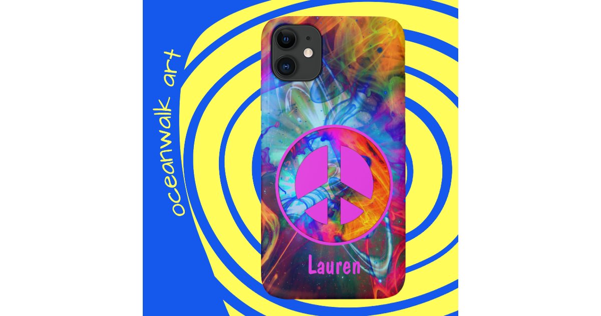 Peace Sign with Bold Colors and Light Streaks Case-Mate iPhone Case ...
