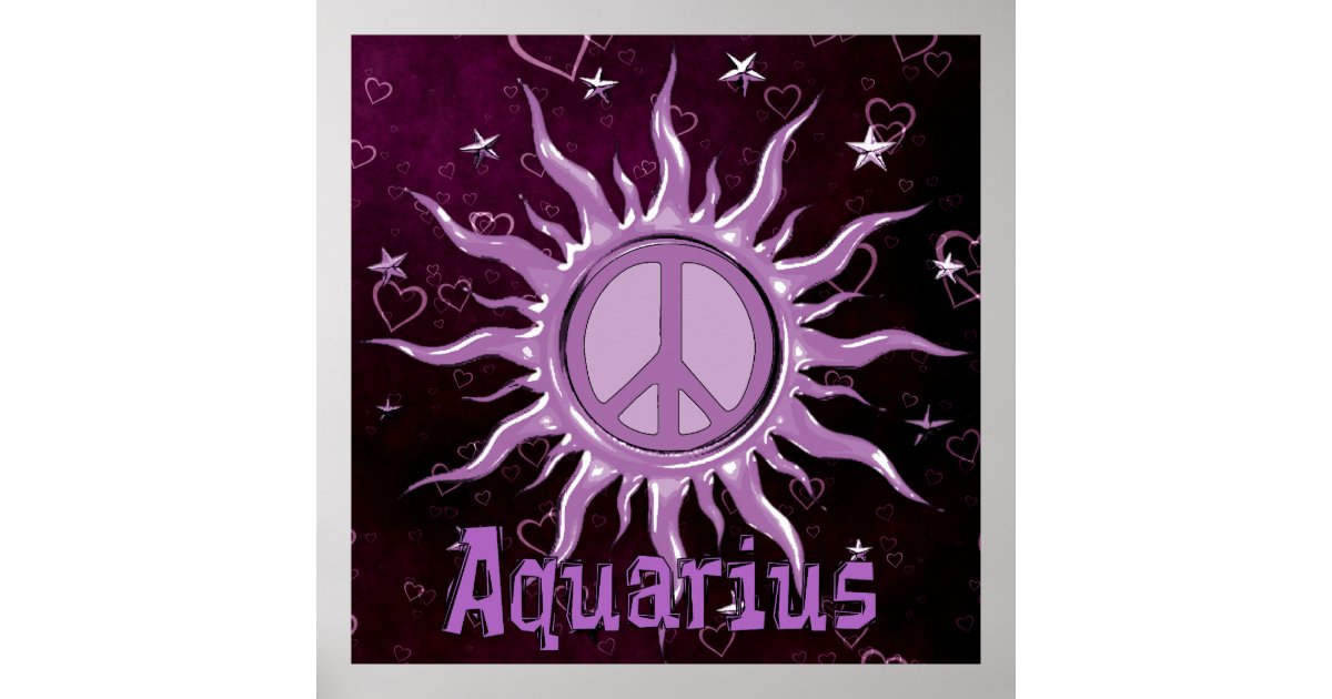 Peace Sun Aquarius Poster | Zazzle