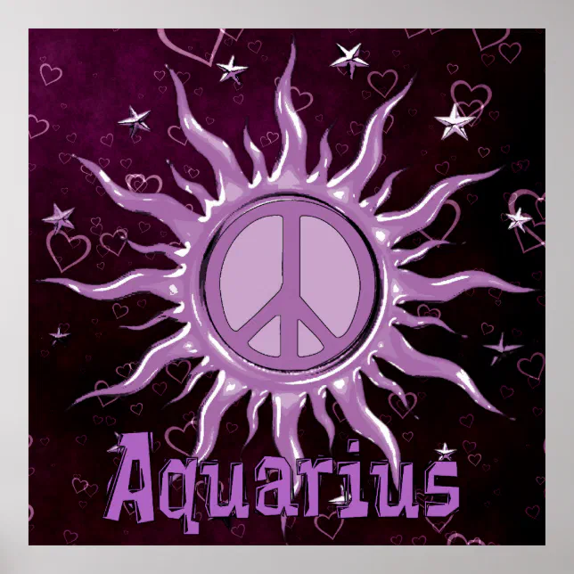 Peace Sun Aquarius Poster | Zazzle