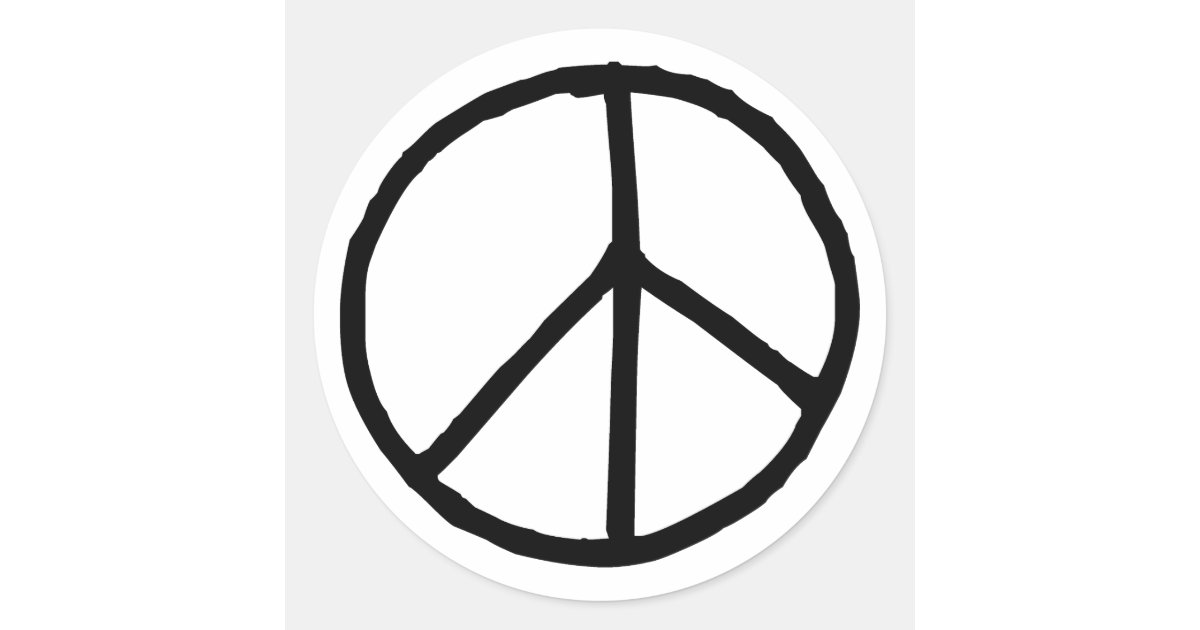 Peace Symbol Classic Round Sticker | Zazzle