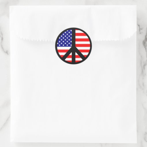 Peace Symbol Flag Classic Round Sticker | Zazzle