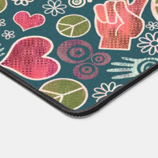 Peace Symbol Hipster Pacifism Sign Design Desk Mat | Zazzle