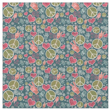 Pop Art Peace Symbols Fabric | Zazzle.com