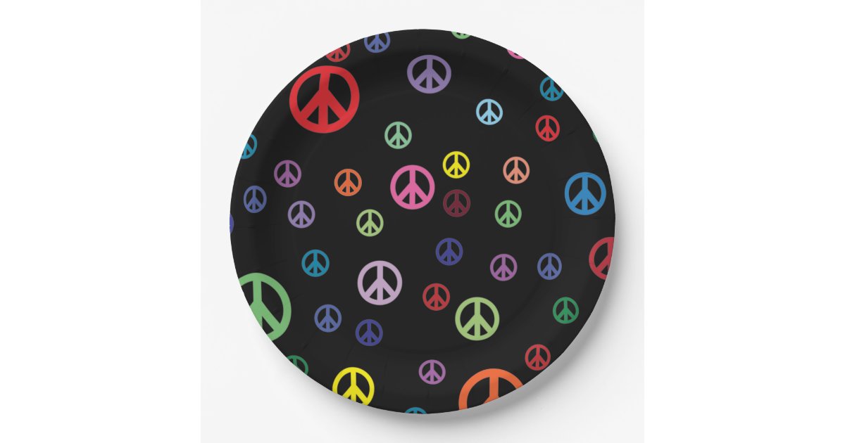 Peace Symbol Paper Plates | Zazzle