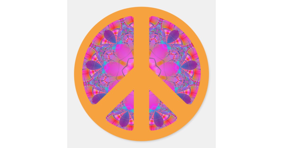 Peace Symbol psychedelic sticker | Zazzle