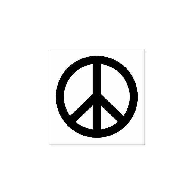Peace symbol rubber stamp | Zazzle