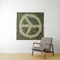 PEACE Symbol Sign - Hippie Flower Daisy Camouflage Tapestry | Zazzle