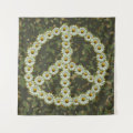 PEACE Symbol Sign - Hippie Flower Daisy Camouflage Tapestry | Zazzle