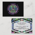 Peace Symbol with Peace, Harmony, Balance Business Card | Zazzle