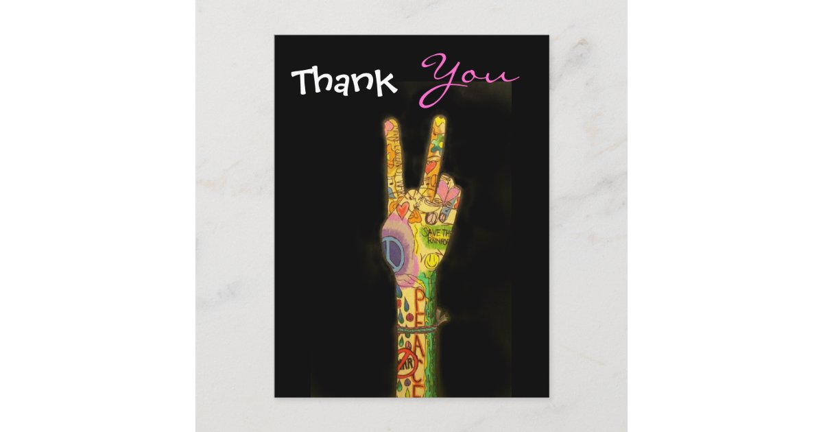 Peace - Thank You Postcard by SRF | Zazzle
