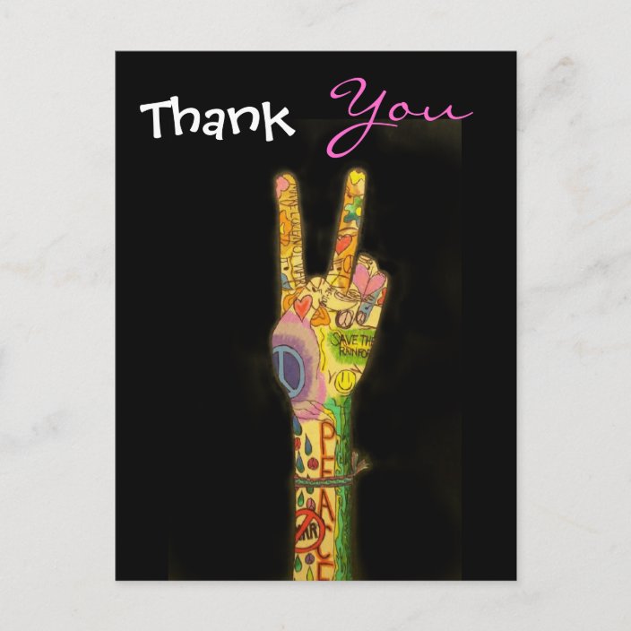 Peace - Thank You Postcard by SRF | Zazzle.com