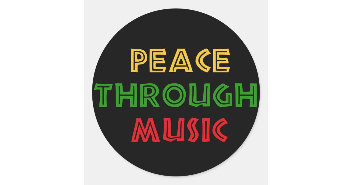 Peace Through Music Classic Round Sticker | Zazzle